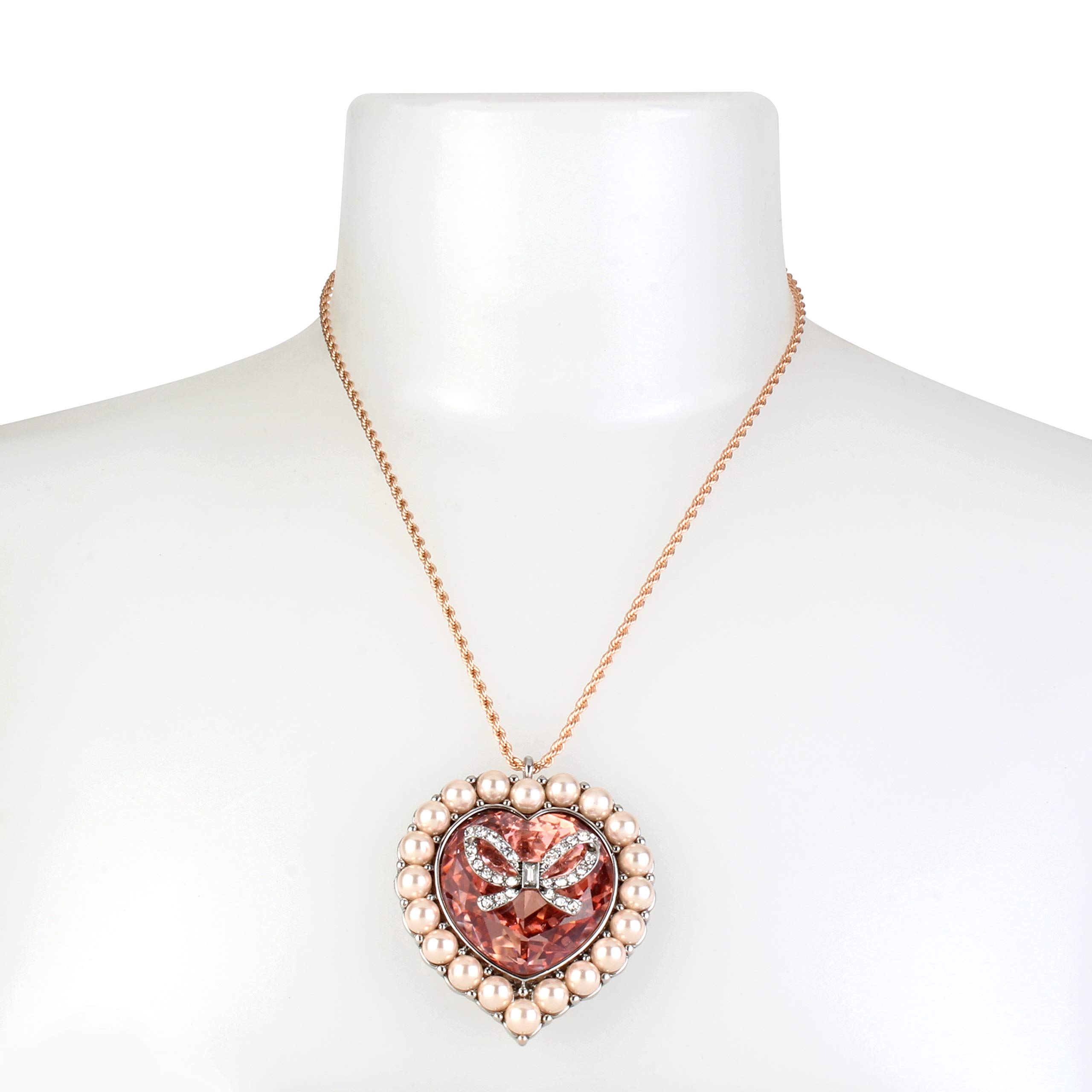 Betsey Johnson Blush Stone Heart Pendant Necklace
