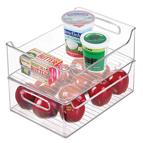 iDesign Plastic Pantry and Kitchen Storage, Freezer and Fridge Organizer Bin with Easy Grip Handles β 10β x 5β x 14β, Clear