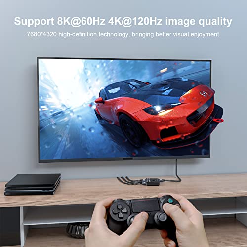 CHENLENIC 3 Port HDMI 2.1 HDR 3In 1Out 8K Switcher Directional 8K@60Hz 4K@120Hz HDR 48Gbps 3D HDMI Video Converter with Remote Control Compatible with PS5 Xbox x HDMI TVs Monitors