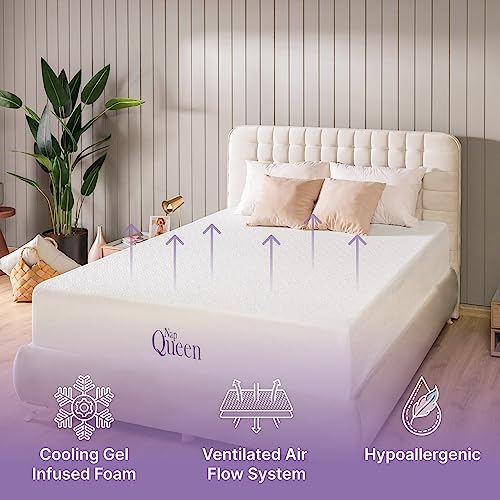 NapQueen 6 Inch Twin-XL Size Mattress, Cooling Gel Memory Foam Mattress, Bed in a Box
