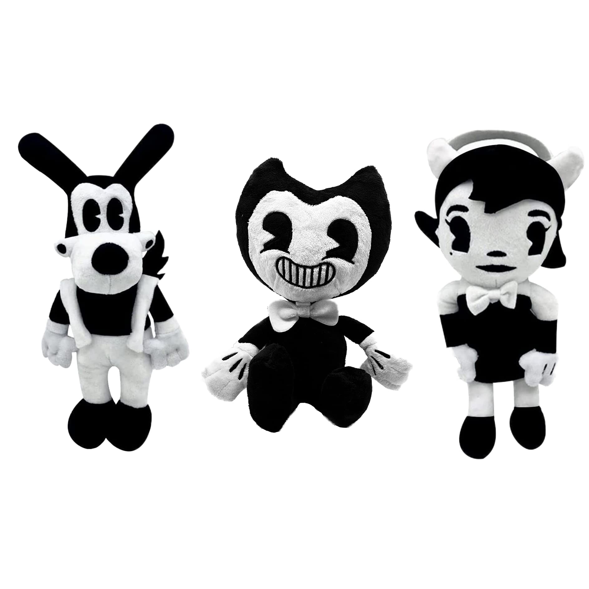 Bendy Plush Toy, 3PCS Bendy and The Ink Machine Plushies, Cute Game Horror Plush Soft Stuffed Animals Plush Toys for Kids and Game Fans