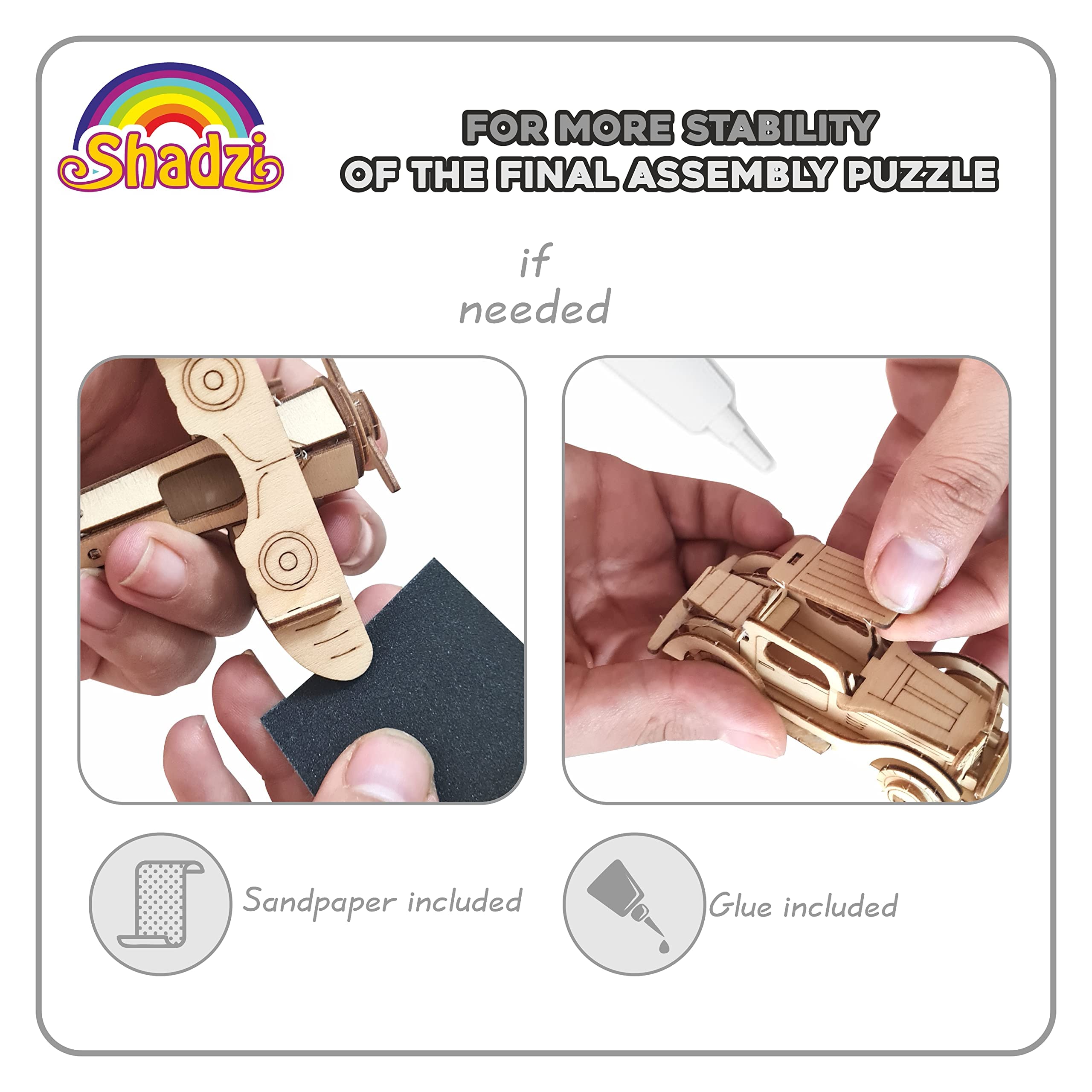 Wooden Puzzle 3D Miniature Vehicles Bundle DIY Set Wooden Model Kit 12 Pack, Model Building Craft, Puzzle toys Games for Kids and Adults