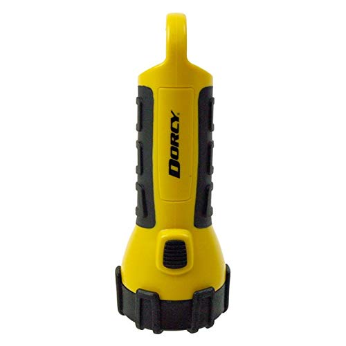 Dorcy 41-2521 Water Resistant Battery Powered Floating LED Flashlight with Carabiner Clip, Ideal for Camping and Outdoors, Bright Yellow