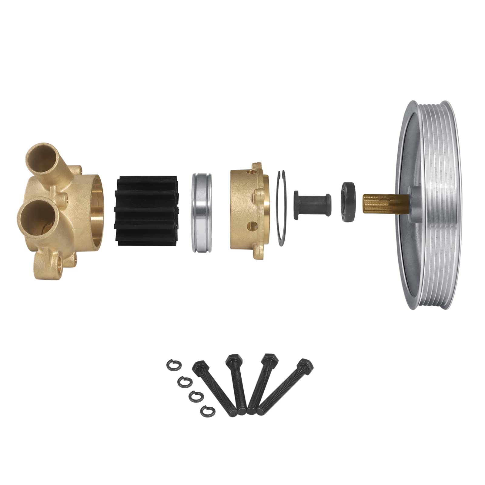 AULINK 21212799 Sea Water Pump OE Replacement For Volvo Penta 4.3 5.7 V8 V6 GXI GL Replace 3812519 Crankshaft Mounted Sea Pump