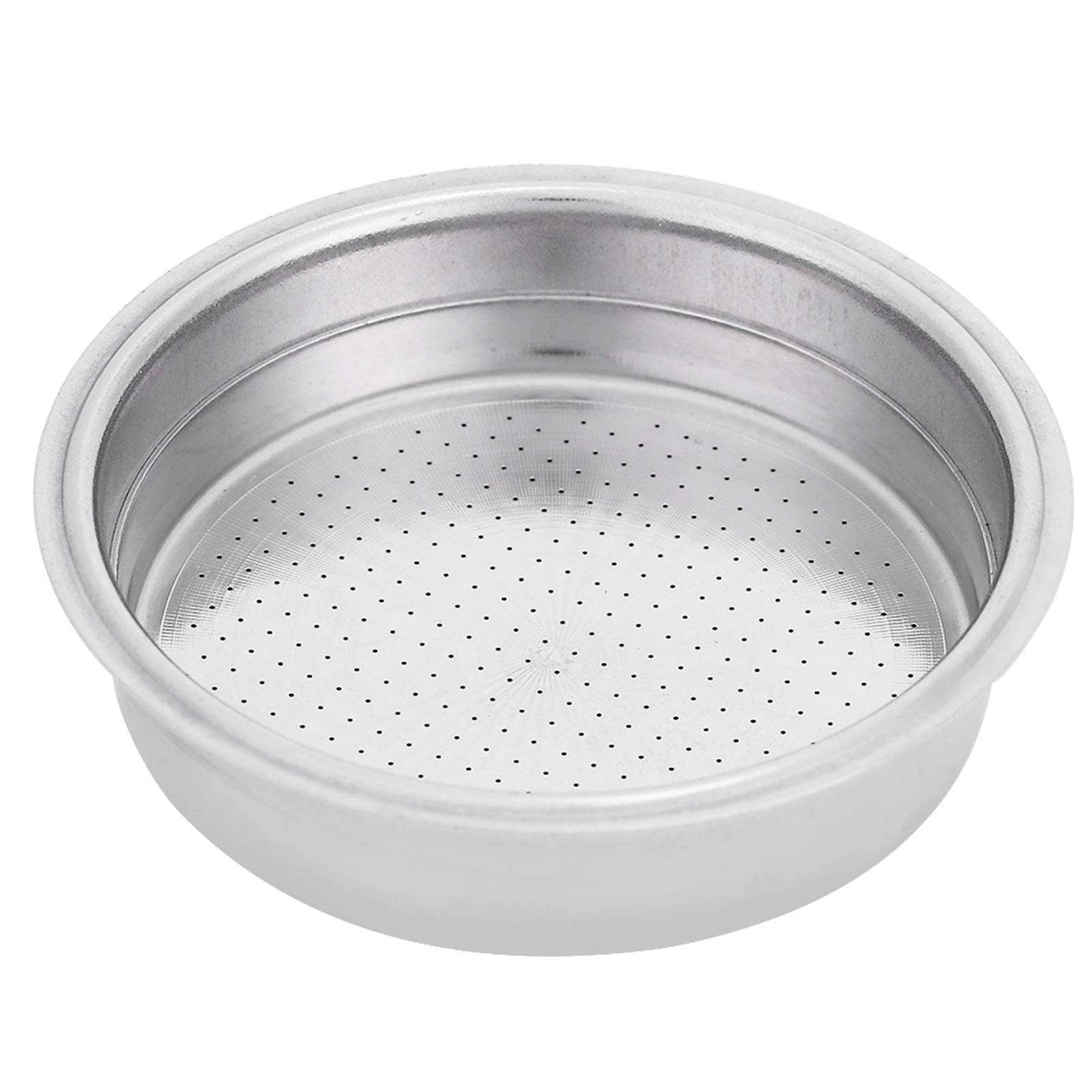 Double Layer Stainless Steel UltraFine Coffee Filter Basket, 51Mm Pressurized Porous Filter Strainer, Coffee Machine Replacement Accessories Silver (for Single Cup)