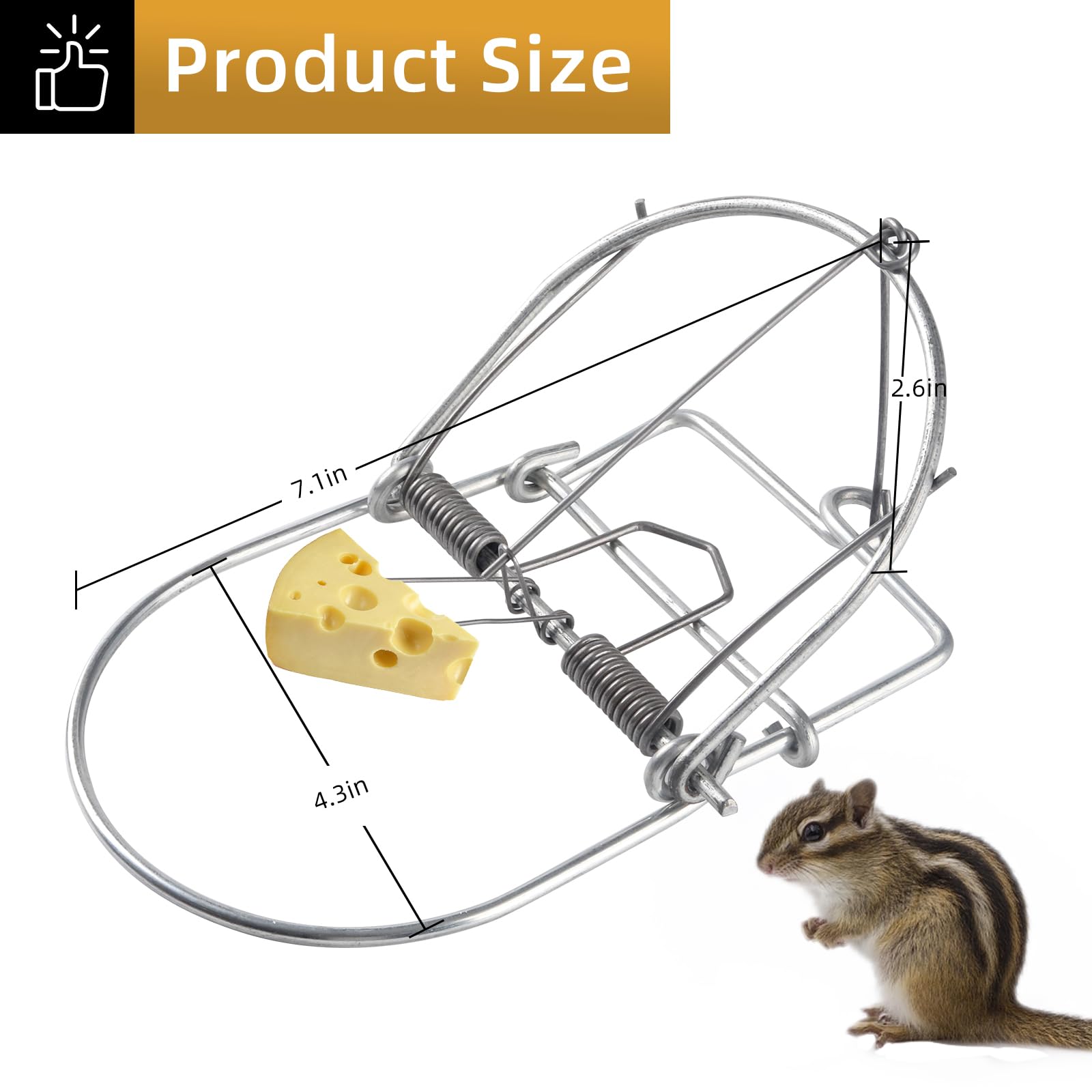 Small Animal Traps Mouse Trap,Spring Trapt Rodent Cage,Suit for Rat,Reusable, 2Pack