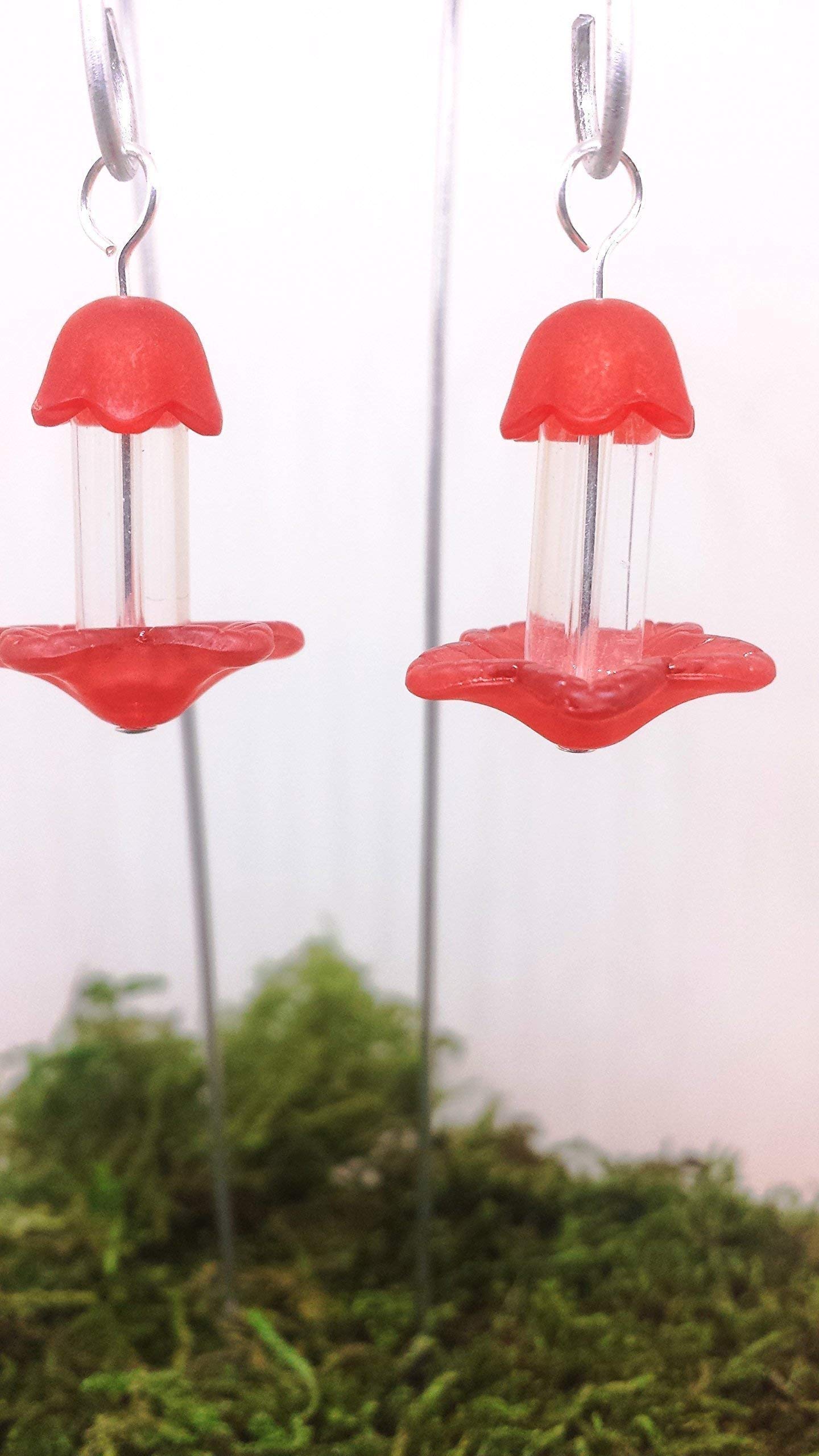 Fairy Garden Accessories. Set of 2 Miniature Bird Feeders.