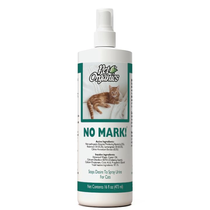 NaturVet Pet Organics No Mark Cat Spray β Helps Deter Cats from Urine Marking β for Indoor/Outdoor Use, Housetraining β Simulated Pheromones, Mist Sprayer β 16 Fl. Oz.