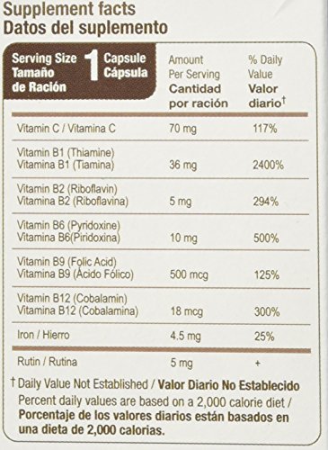 Bedoyecta Multivitamin Contains Iron, Folic Acid, Vitamin C, B1, B2, B9, and B12, 30 Count