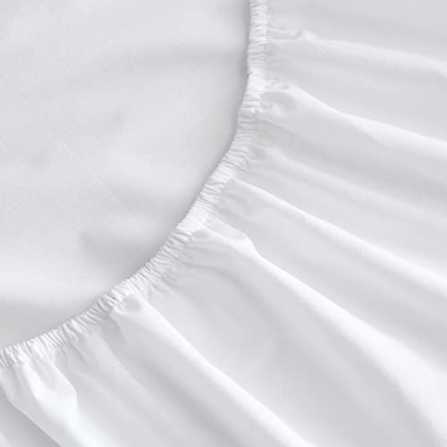 Nautica - Twin Sheets, Cotton Percale Bedding Set, Dorm Room Essentials (Solid White, Twin)