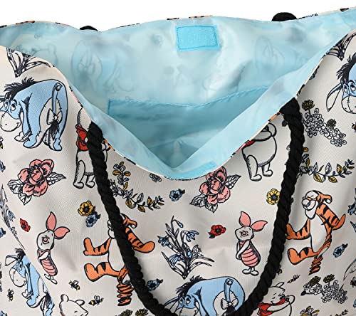 Disney Tote Winnie the Pooh Eeyore Piglet Tigger Beach Print Lightweight Bag