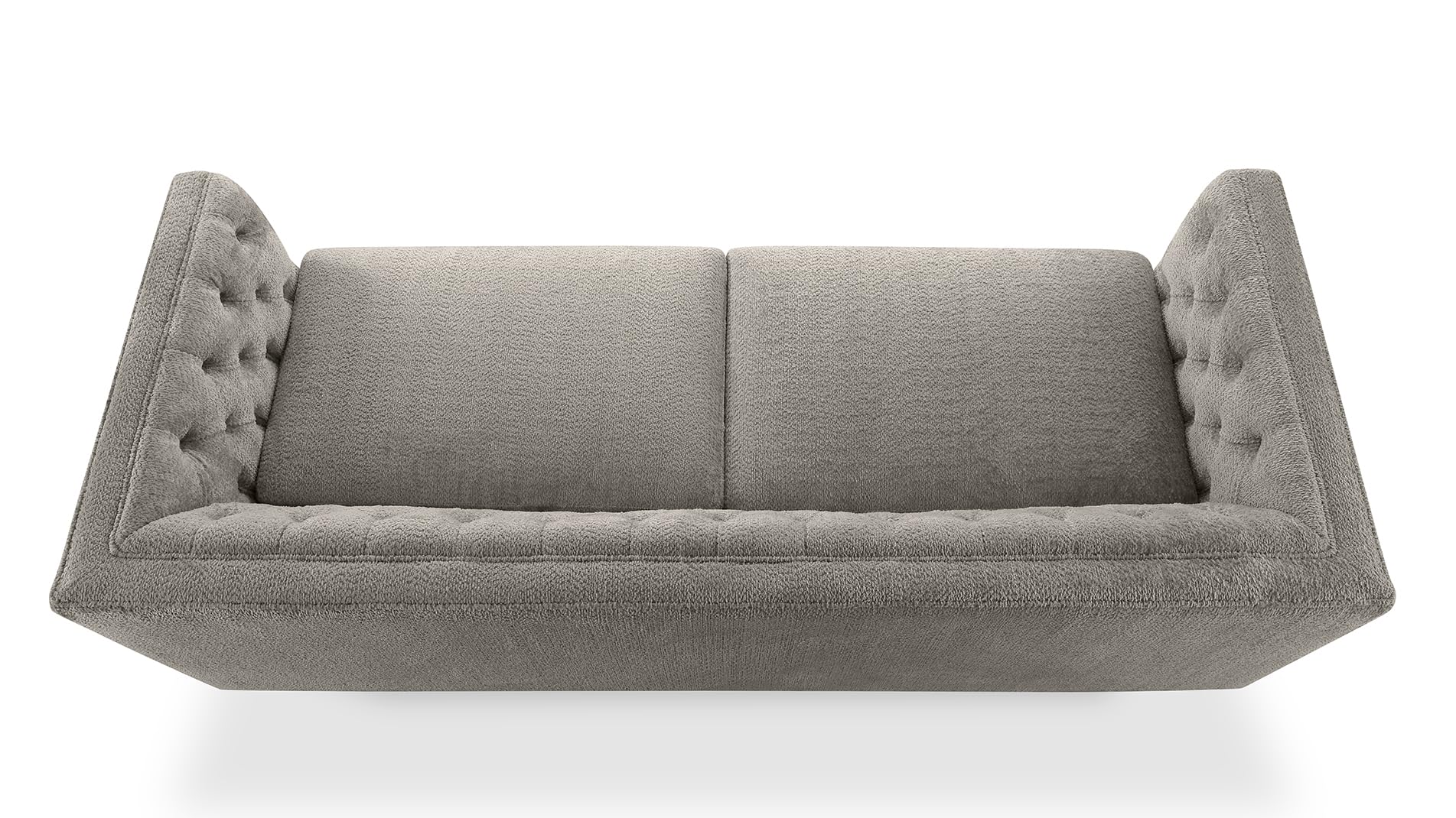 CHERS 79 Inch Sofa Couch with Button Tufted Back, Vintage Mid Century Modern Sofa, Fabric Upholstered Loveseat, 2-Seater Couches for Living Room, Bedroom, Office, Square Arms, Solid Wood Legs, Gray