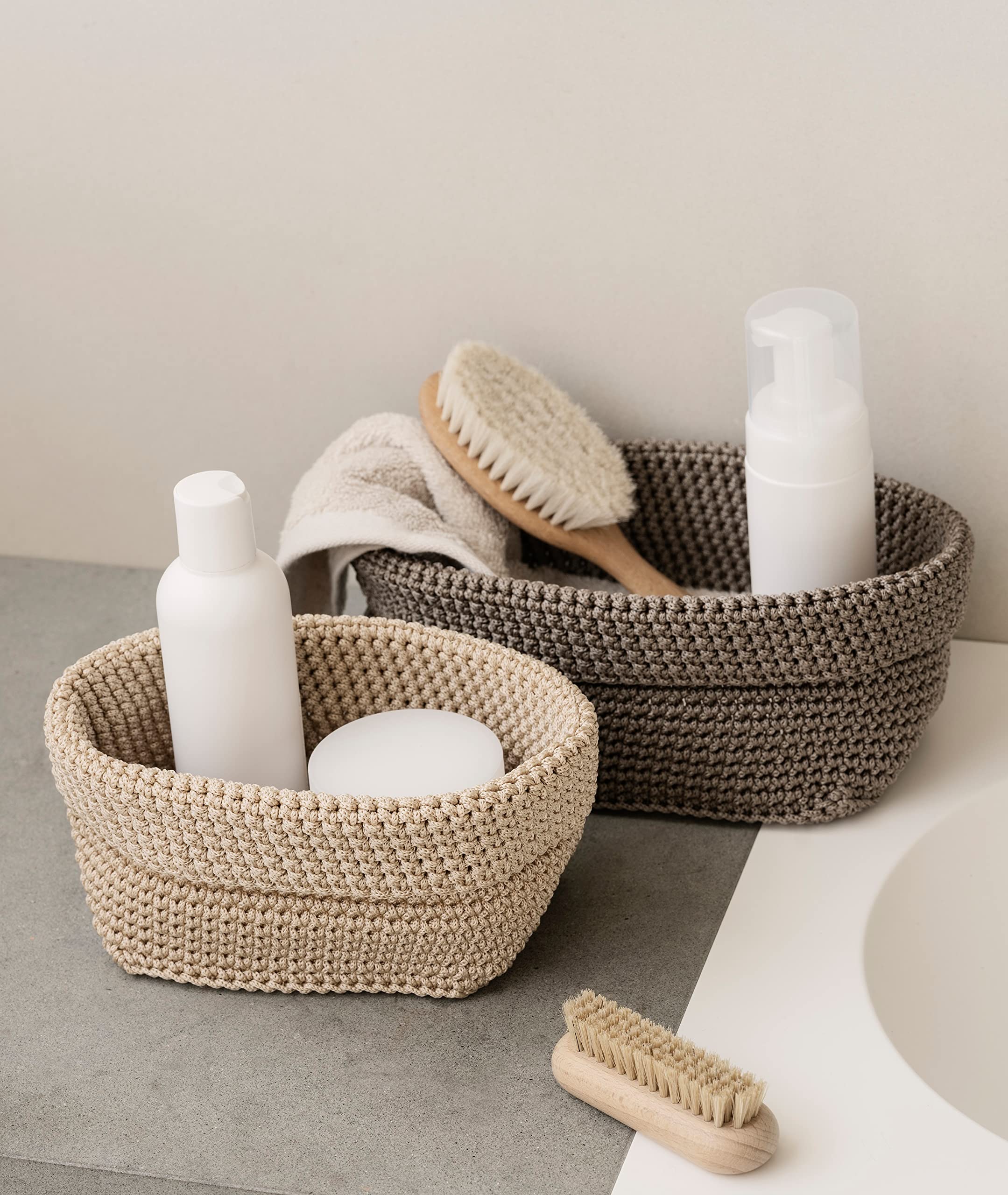 blomus TELA Crochet Storage Basket Set - Fungi - 2 baskets
