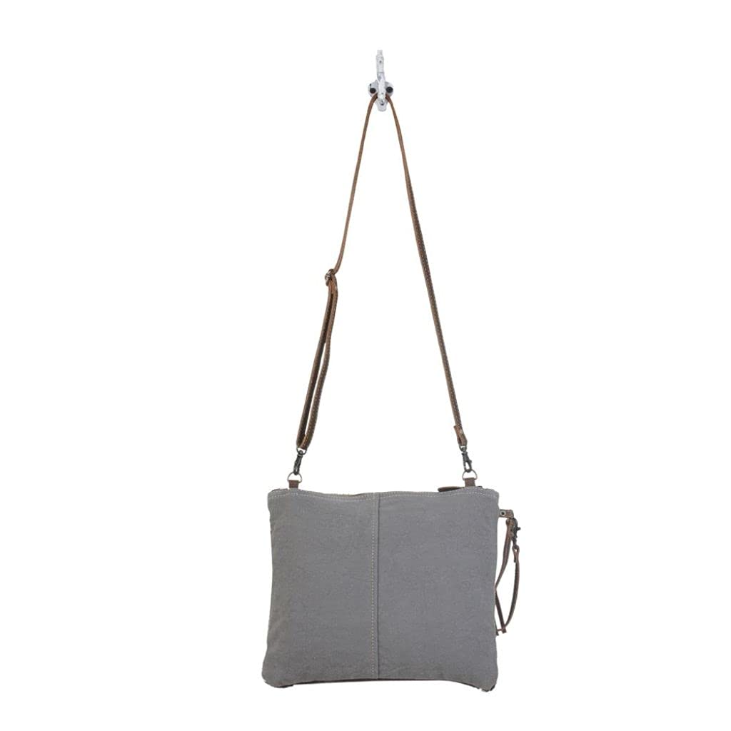 Myra Bag Presentable Small & Crossbody Bag Upcycled Cotton & Hair Leather S-3067