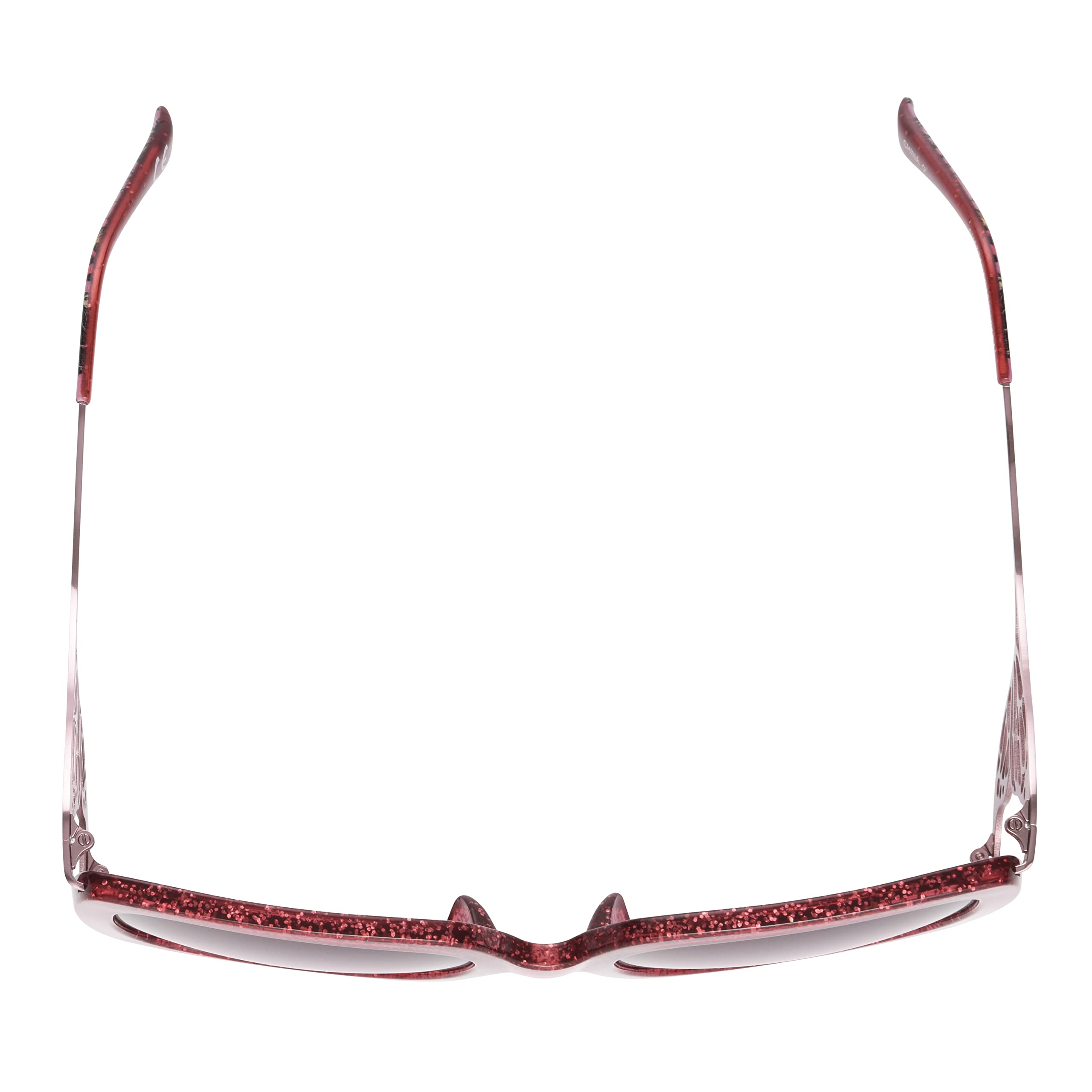 Betsey Johnson Women's Wing It Sunglasses Square, Crystal Wine, 57mm
