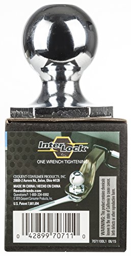 Reese Towpower 7071100 Carbon Forged 1-7/8" Chrome Interlock Hitch Ball , black