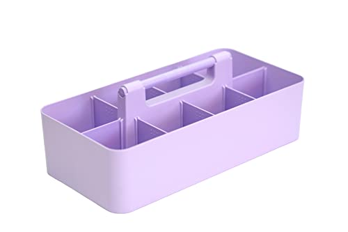 Enjoy Organizer -Large Portable Caddy, DIY Dividers, 8 Compartments, School Office Supplies Home Business Basket with Handle Storage Modern Made in USA (3 PACK, Lavender)