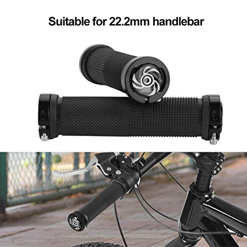 Bike Handlebar Grips,1 Pair Cycling Handle Bar End Bike Bicycle Lock-On Handlebar Grips Accessory(Black)