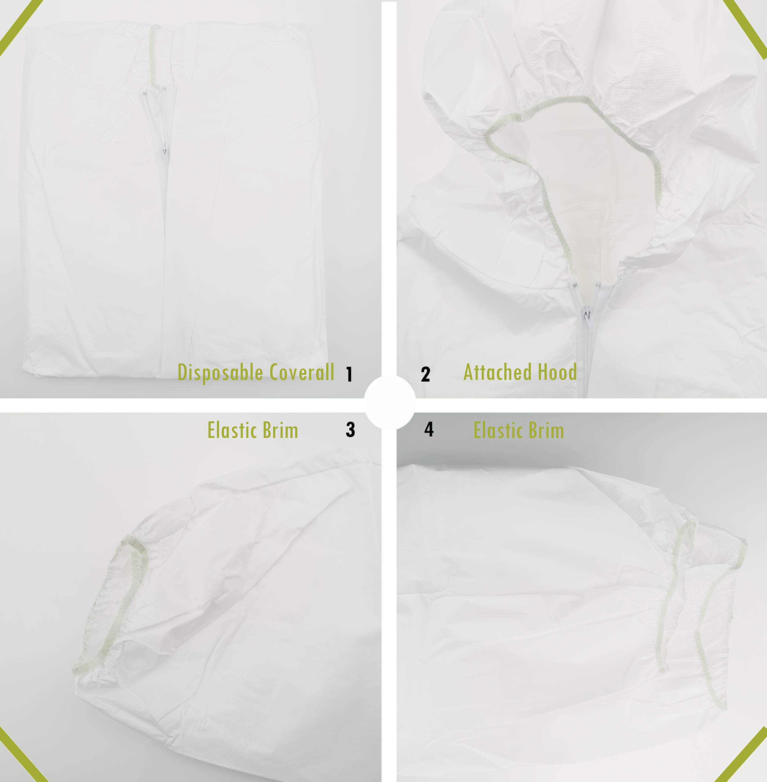 SYINE 3 Pack Large Disposable Protective Coverall Suit with Hood,Painters Coveralls,SF Material for Spray Painting Cleaning Work