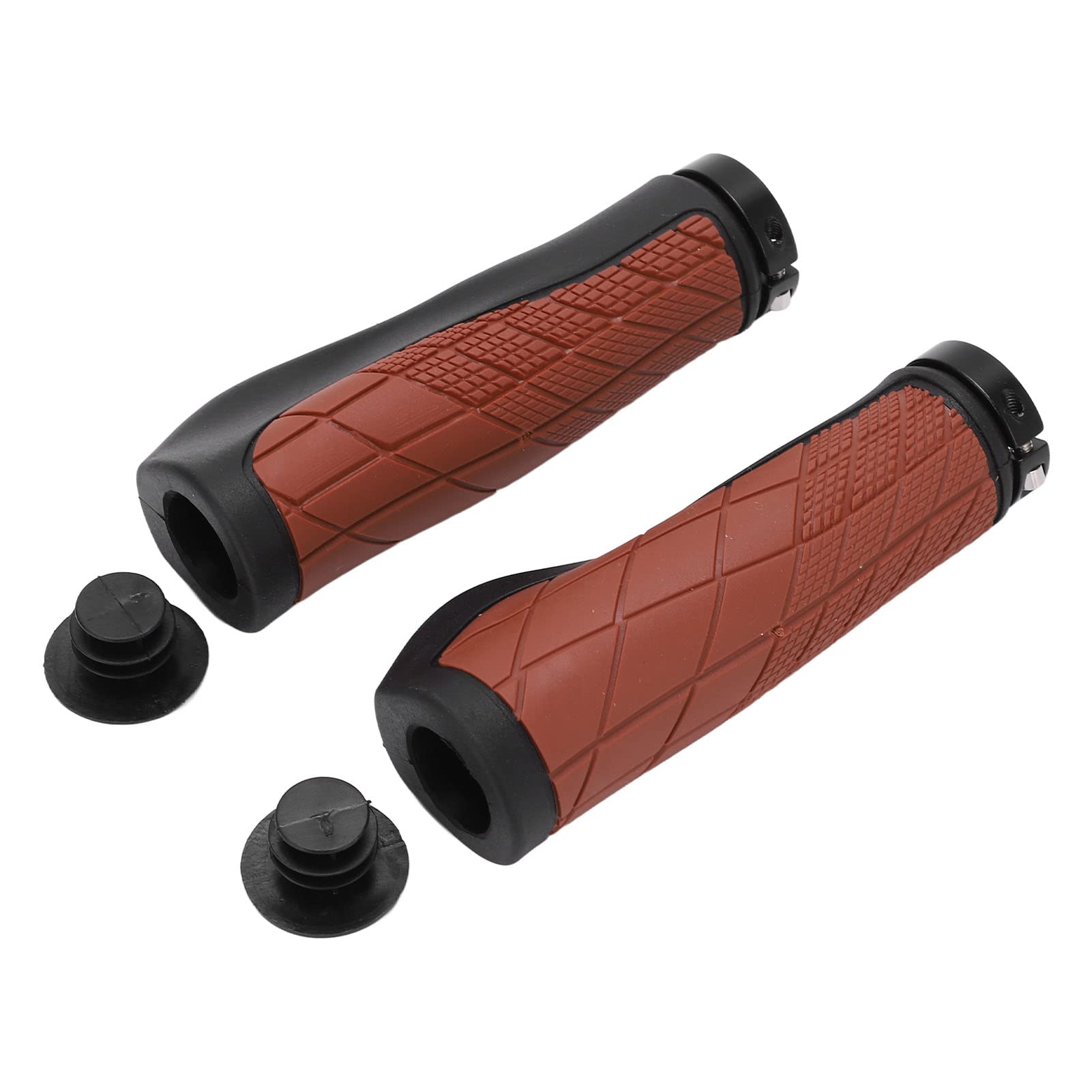 Bike Handlebar Grips Rubber Bicycle Anti Slip Handle Protector Aluminium Alloy Lock On for Mountain Bike Folding Bike Accessory