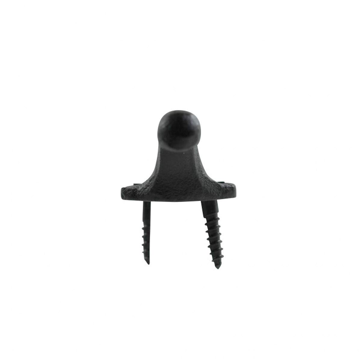 Renovators Supply Manufacturing Cleat Hooks 4 in. Black Wrought Iron Cord Rope Holder for Window Blinds or Flagpoles with Screws Pack of 4