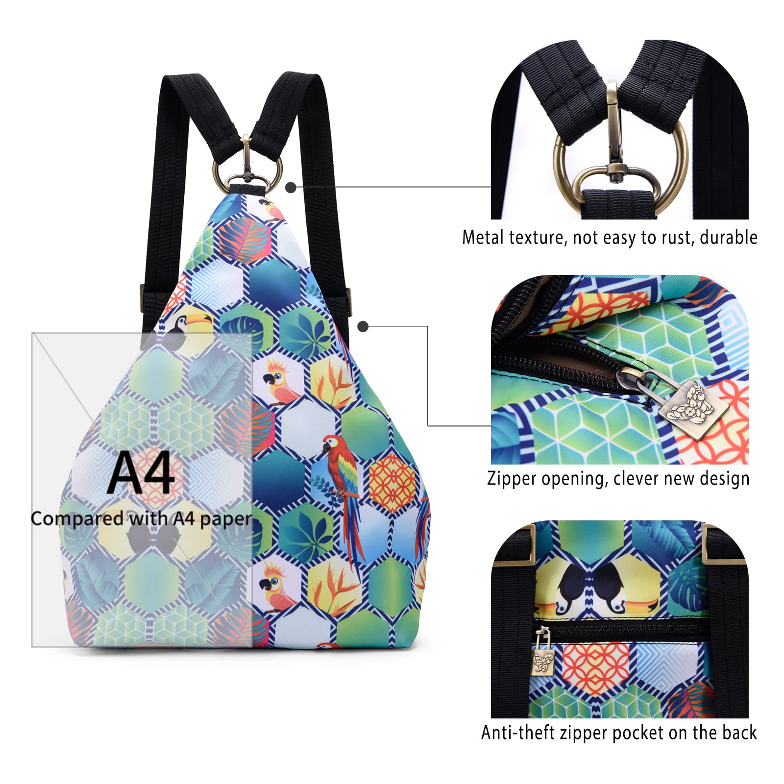 Black Butterfly Premium Backpack for Women,Bohemia Style Daypack,Fashion,Light and Small (37-Multicolor)
