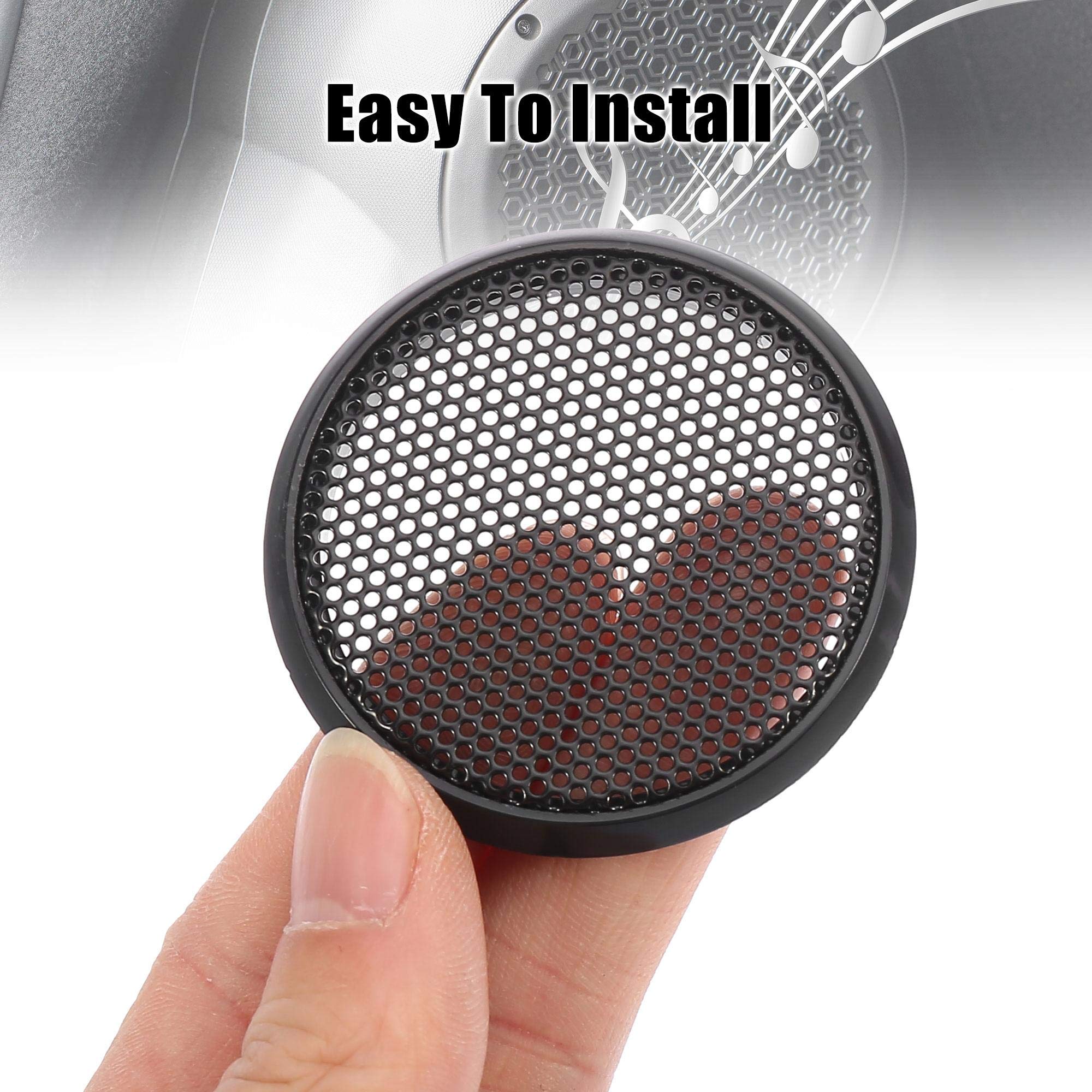X AUTOHAUX 2pcs 1.5" Black Audio Speaker Cover Mesh Subwoofer Grill Horn Guard Protector