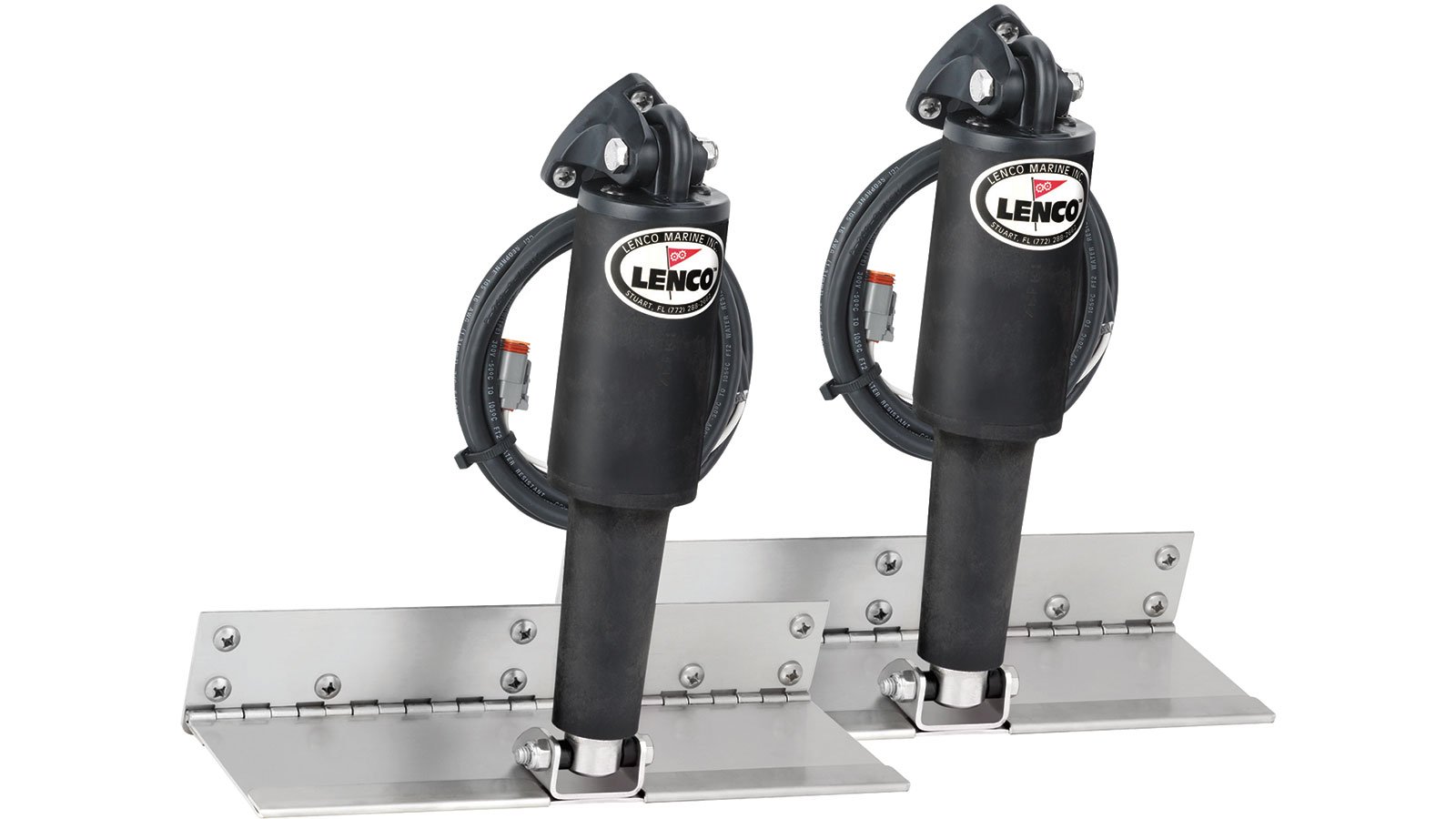 Lenco 15052-101 LS Trim Tab Kit - 4" x 12", Standard Finish,Black