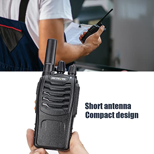 Retevis H-777 Radios Walkie Talkies Rechargeable, 2 Way Radio Long Range, Short Antenna, License-Free, LED Flashlight, Emergency Alarm(4 Pack)