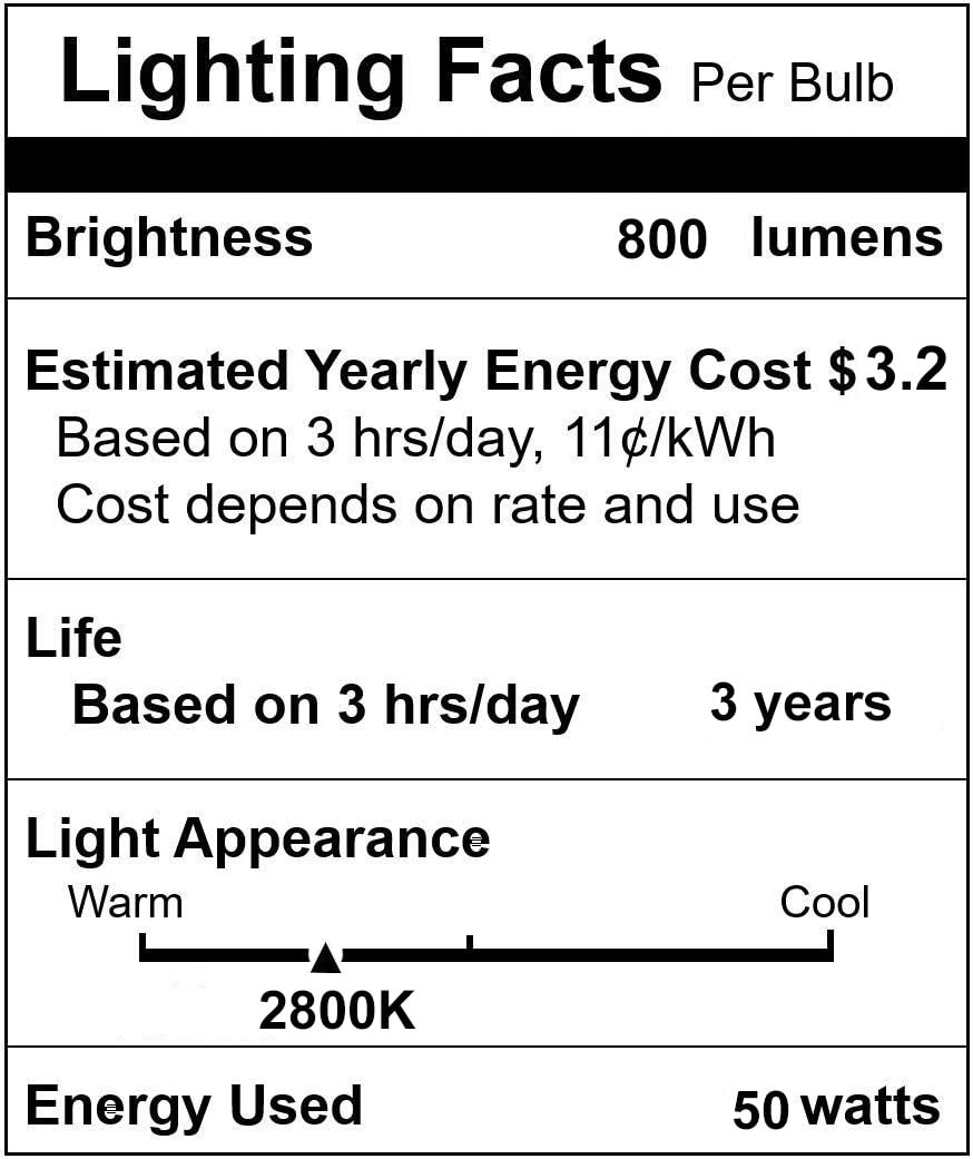 Vinaco MR16 Halogen Bulb 50W 12V, 6 Pack MR16 Bulb Dimmable, Long Lasting MR16 GU5.3 50W Bulb, 2800K MR16 Warm White with GU5.3 Base, Halogen MR16 50W for Landscape, Track Lights, and Fiber Optics