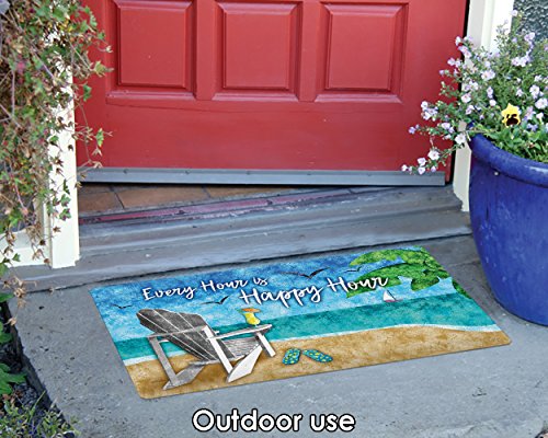 Toland Home Garden Happy Hour Beach 18 x 30 Inch Decorative Tropical Floor Mat Cocktail Doormat - 800401
