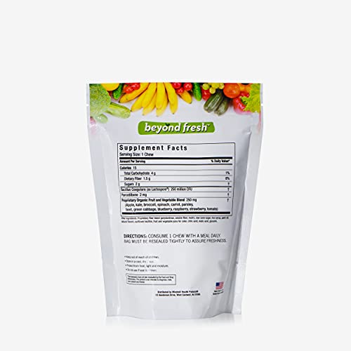 Beyond Fresh Fruit & Vegetable Chews, Concentrated Superfood Supplement,12 Fruits and Vegetables with Probiotics, Natural Source of Energy, Berry Flavor, 60 Count, Multicolor