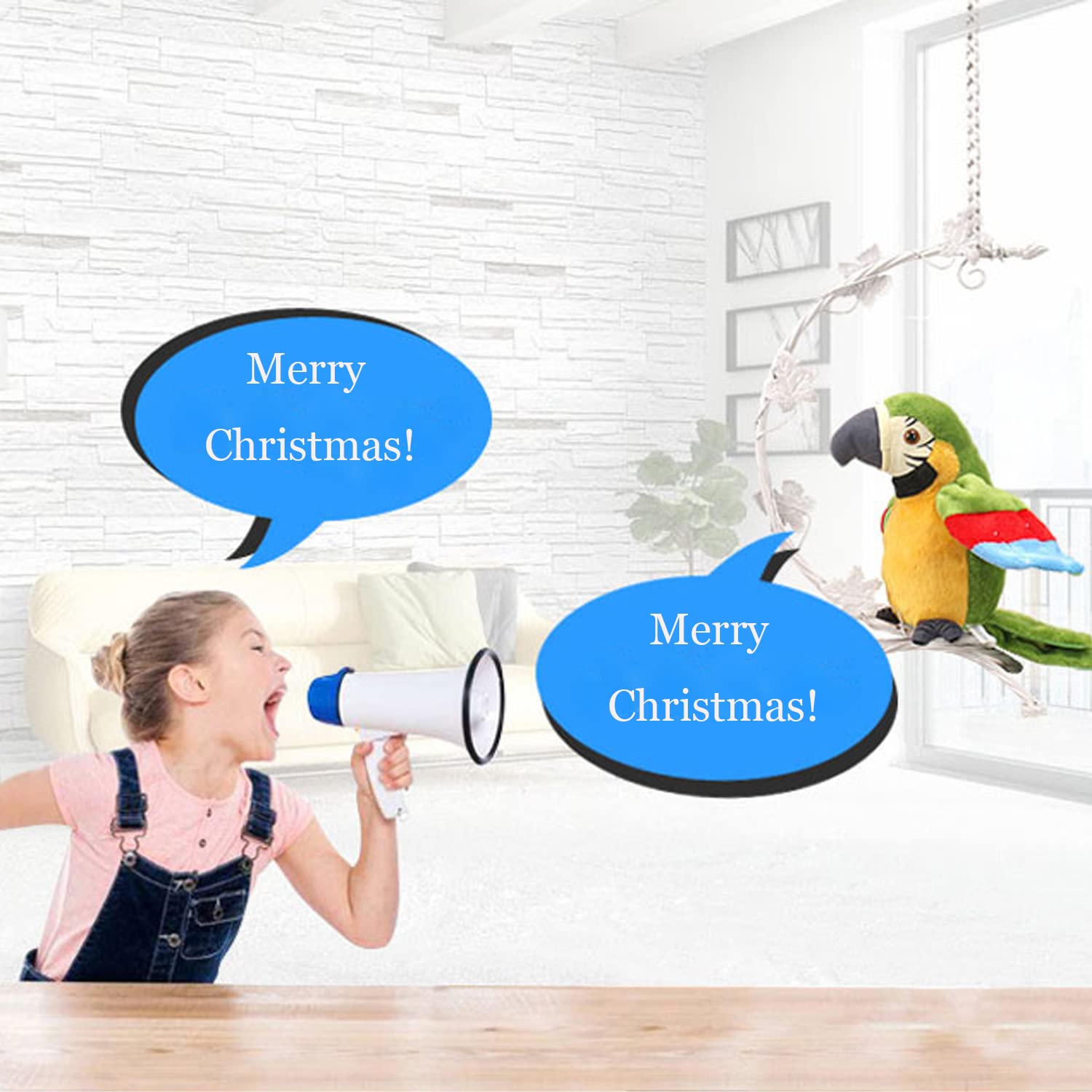 Kuchung Talking Parrot Repeat What You Say Stuffed Animal Plush Toy Macaw Funny Learning Good Electronic Record Animated Bird Shake Wings Speaking Pet Interactive Toys, Red