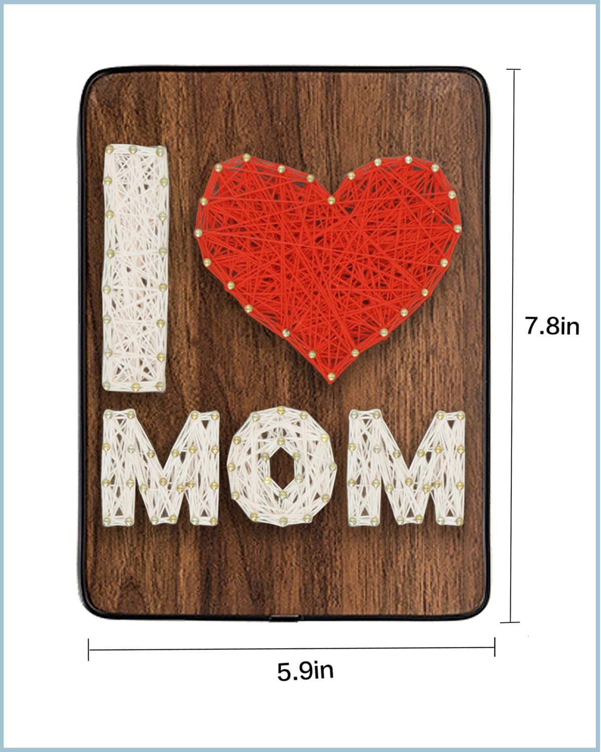 BAZIMA ALICE DIY String Art Kit for Beginner, DIY I Love Mom Craft Kit,Unique Gift,Craft Kit for Holidays