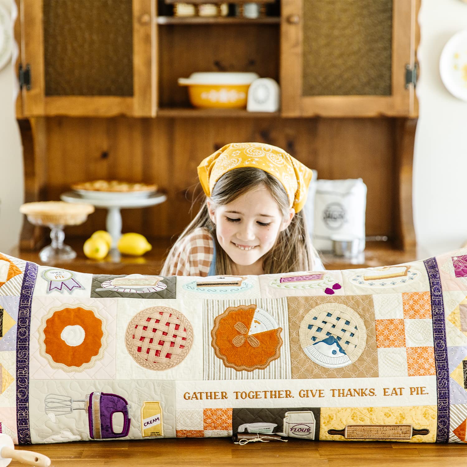 Kimberbell Embellishment Sweet As Pie Bench Pillow Kit: (15Pcs) Includes: Cork, String Leather, Felt, Flexi Foam, Vinyl, Pins, Pair with Bench Pillow Machine Embroidery Design KD5118