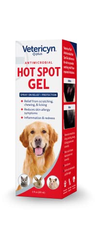 Vetericyn Plus Hot Spot Hydrogel. Soothing Relief and Protection for Itchy or Irritated Skin, Rashes and Sores. Safe for Dogs, Cats and All Animals (3 oz / 89 mL)