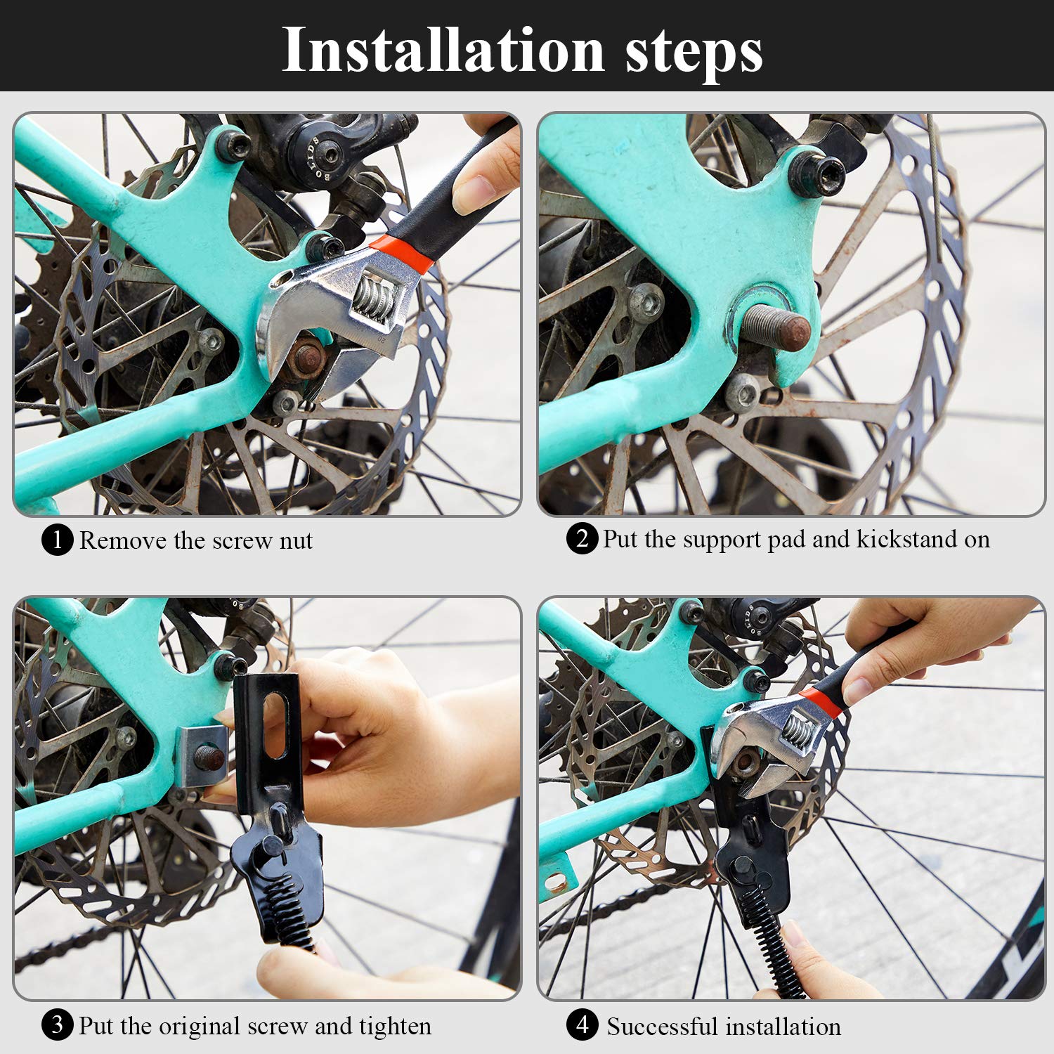 Bike Kickstand Children's Bicycle Kickstand Single-Side Stand Folding Bicycle Bracket Support Stand for Kids Bike (12 Inch)