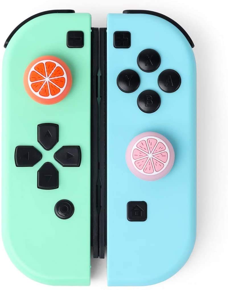 Lemon Joystick Thumb Grips Cover Stick Thumbstick Caps for Nintendo Switch NS Nitendo Switch Lite NS JoyCon 4PCS (2 Pink 2 Yellow)