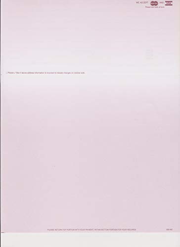 BLANK PERFORATED STATEMENT PAPER - MASTERCARD AND VISA LOGOS (500 BURGUNDY)