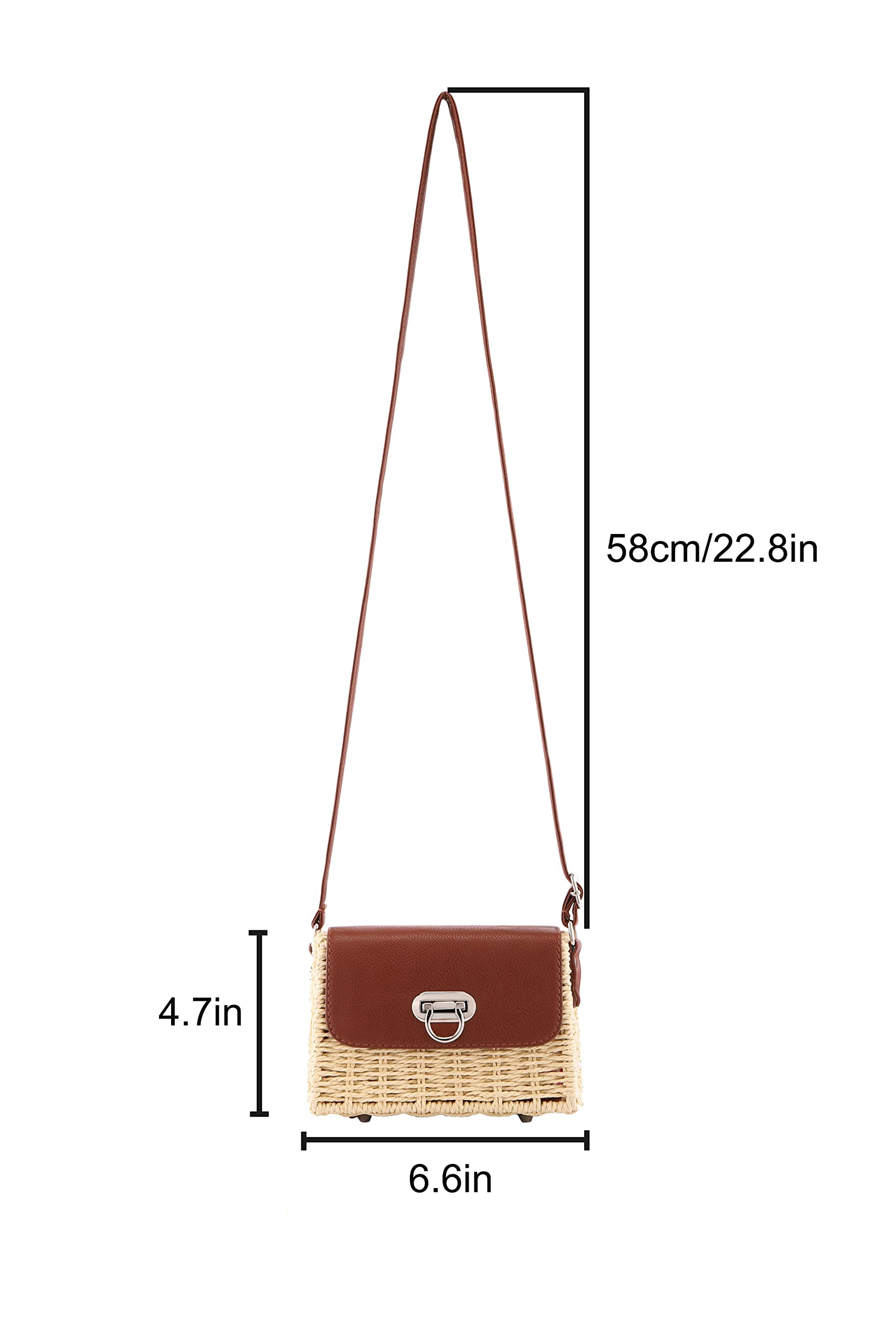CHIC DIARY Summer Beach Straw Bag for Women Small Straw Crossbody Shoulder Handbag Handwoven Rattan Clutch Purse (A-Beige)