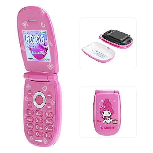 Dpofirs Portable Cute Flip Mobile Phone, Smallest Mobile Phone Toy for Kids Toddlers Students, 1.44in Mini Cell Phone, Mini Phone Gifts for Kids(Pink)