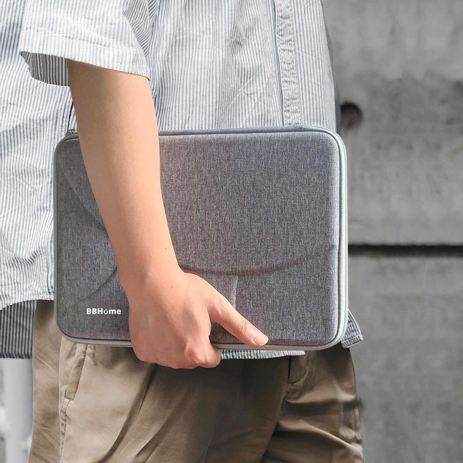 BBHome Hard Shell Protective laptop sleeve for 13 inch MacBook Air M2/ M1 2023-2018, MacBook Pro M2/M1 2023-2016, Water-Resistant Laptop Case for Surface Pro, Dell XPS 13 with Accessory Bag (gray)