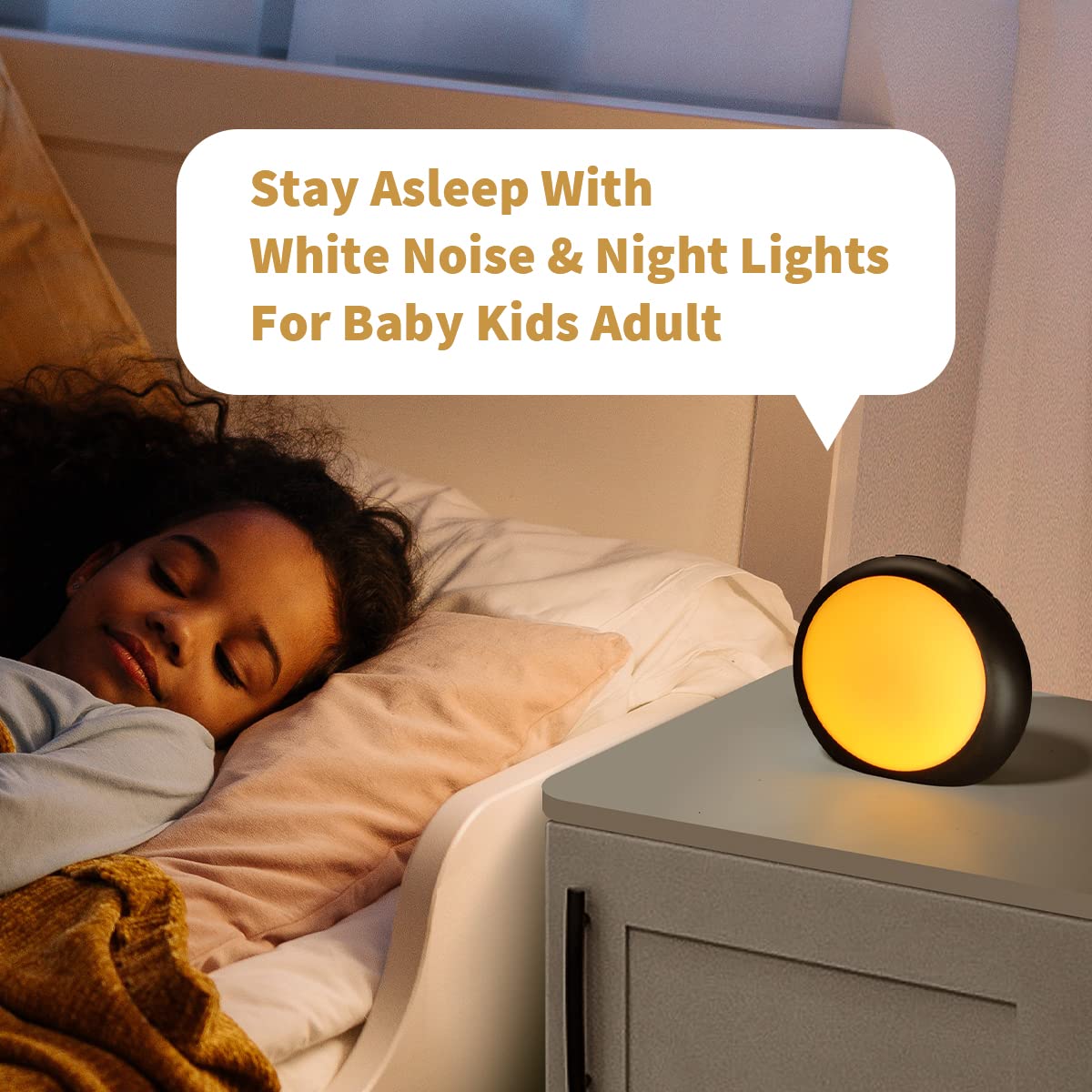 iDealSleep Loudspeakers Brown Noise Sounds White Noise Machine 30 Soothing Sounds 12 Color Night Lights Auto-Off Timer Calming Sleep Machine with Memory Function for Baby Kids Adult for Office Privacy