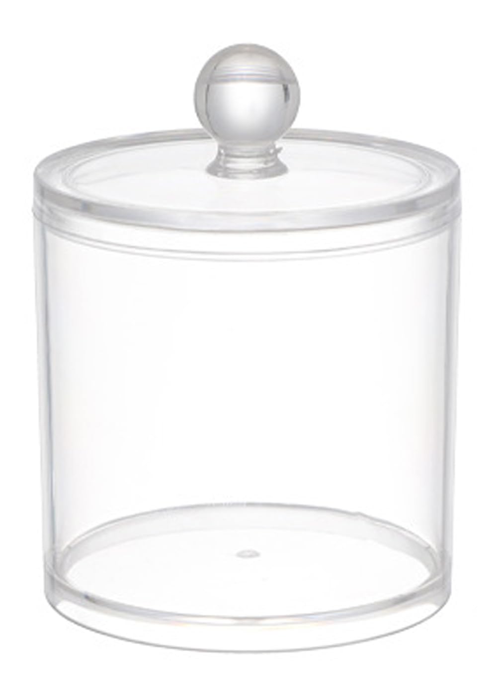 Aynoo 1 Pack Qtip Holder Dispenser Apothecary Jars for Cotton Swabs, Cotton Pads, Floss Picks Vanity Makeup Storage Organizer Set, Clear, 1 Pack, 12 oz
