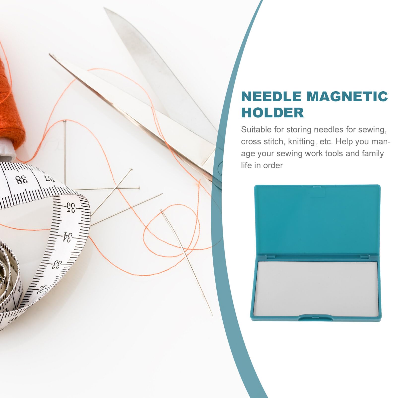 Ciieeo 1Pc Magnetic Needle Organizer Magnetic Needle Storage Case Megnetic Sewing Needle Case Safe Storage Box for Pin Holder Organizer(Blue)