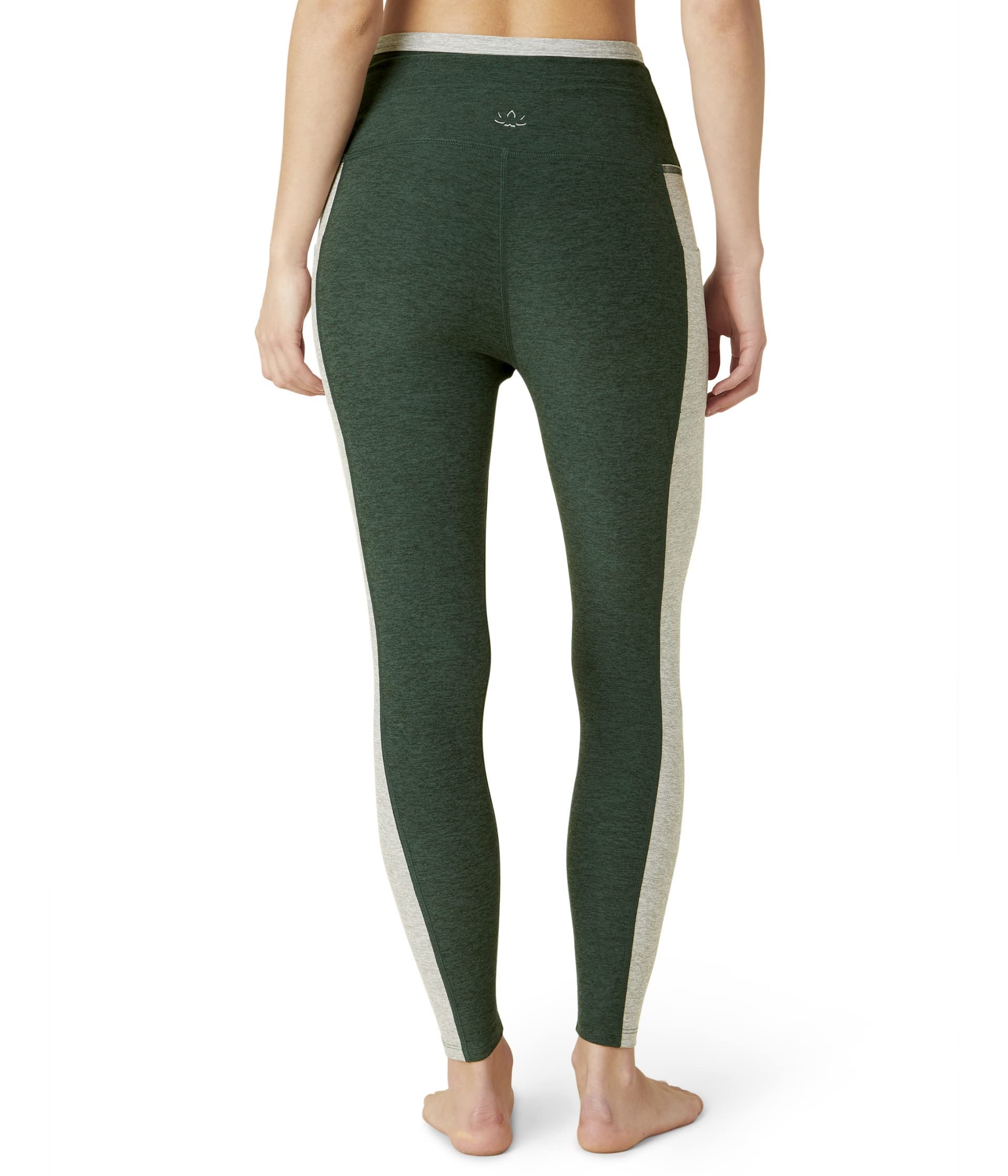 Beyond Yoga Spacedye On Block High Waisted Midi Leggings Forest Green/Silver Mist Color-Block MD (US Women's 6-8)