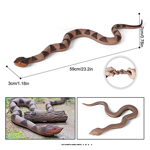 BEEBY Fake Snake Model - Scary Prank Snake Model,Snake Toy Agkistrodon Acutus Figure Practical Jokes for Halloween Prank Props Garden Yard Decoration