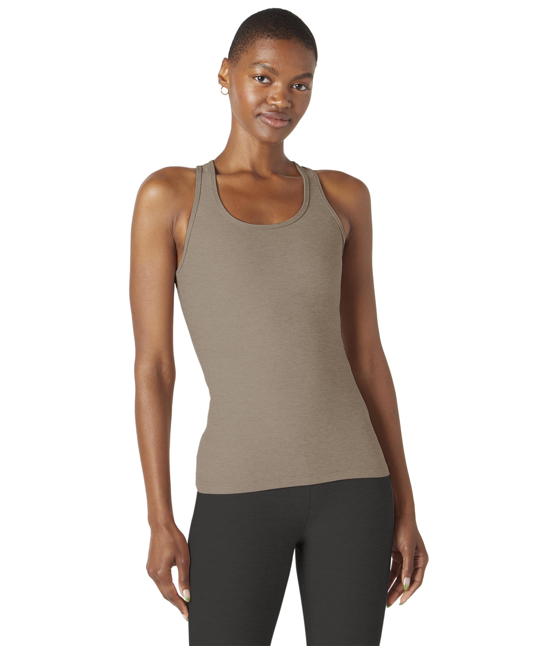 Beyond Yoga Womens Plus Size Spacedye Racerback Tank Sapphire Blue Heather 1X One Size