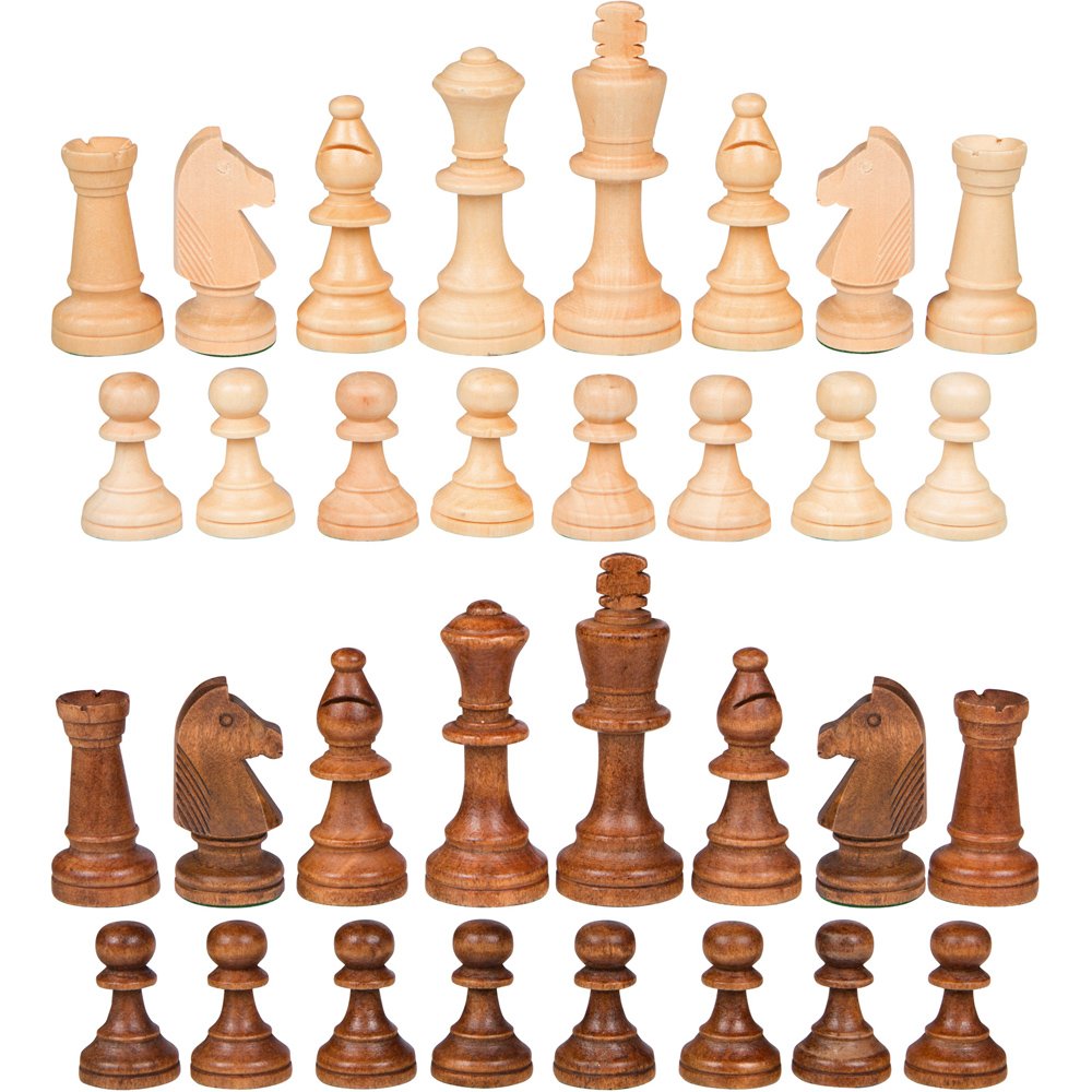 Gugertree Wood Weighted Chess Pieces with 3.5 Inch King, Pieces Only, No Board