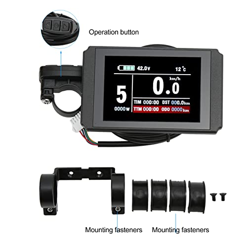 Bike Display Meter, 72V Bike LCD8H Panel with Connector Electric Accessory Electric Modification Accessories